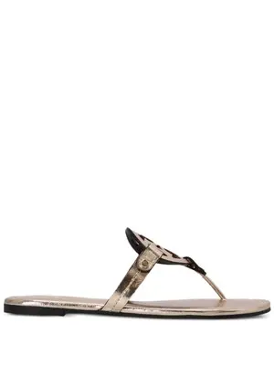 Tory Burch Gold Tone Logo Sandals