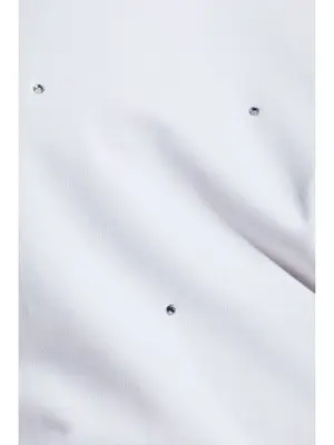 GANNI Crystal-embellished T-shirt - White
