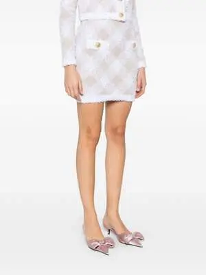 Balmain Argyle-pattern Mini Skirt