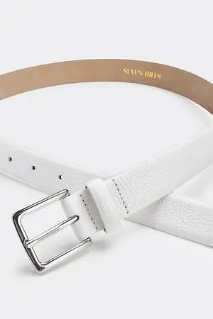SEVEN HILLS The Downtown Leather Belt - White