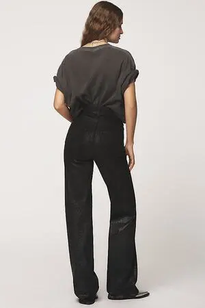Paige Sasha Coated High-rise Wide-leg Jeans