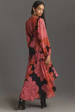 Hutch Bridge Long-Sleeve Wrap Maxi Dress In Multicolor - 44% Off |  Editorialist