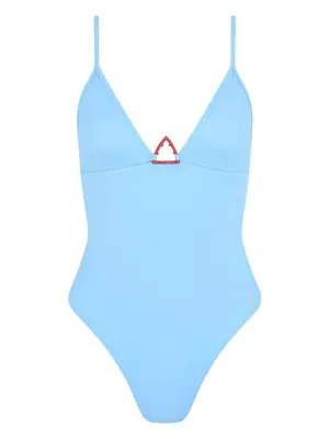 LET'S SWIM Shark Logo One-piece Swimsuit - Blue