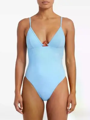 LET'S SWIM Shark Logo One-piece Swimsuit - Blue