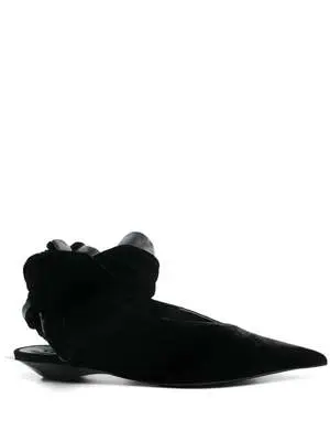 MUGLER Leather Knot Mules - Black