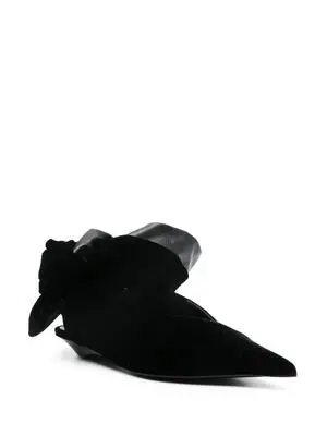 MUGLER Leather Knot Mules