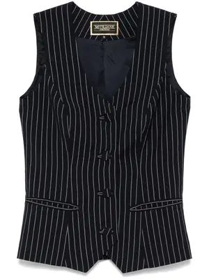 MITILIANE COUTURE Pinstriped Vest - Blue