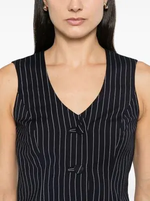 MITILIANE COUTURE Pinstriped Vest - Blue