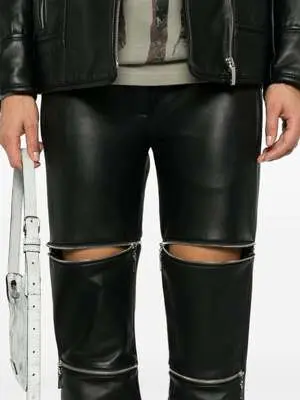 MITILIANE COUTURE Zip-detailed Leather Trousers