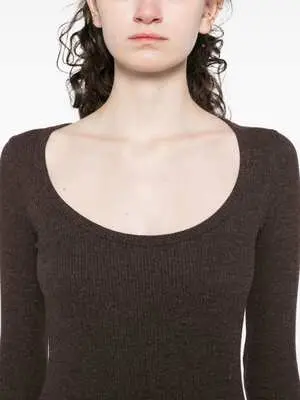 AGOLDE Corey Scoop-neck T-shirt - Brown