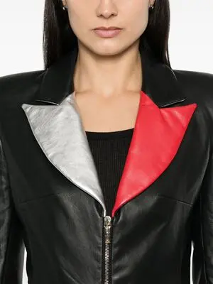 MITILIANE COUTURE Colour-block Leather Jacket
