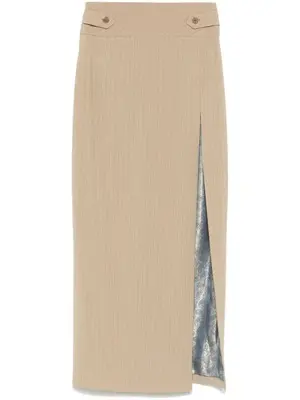 MITILIANE COUTURE Pinstriped Maxi Skirt - Neutrals