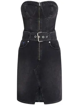 Karl Lagerfeld Bandeau Denim Dress - Black