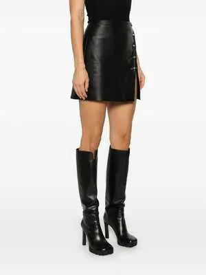 MITILIANE COUTURE Piercing-detail Leather A-line Skirt