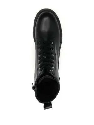 BLAUER. Faux Leather Combat Boots