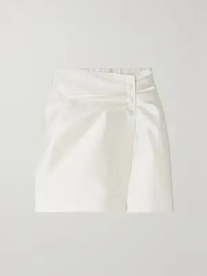 RASARIO Ruched Silk Mini Skirt