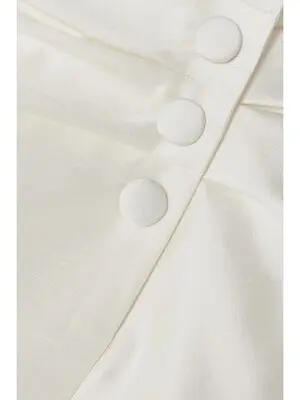 RASARIO Ruched Silk Mini Skirt