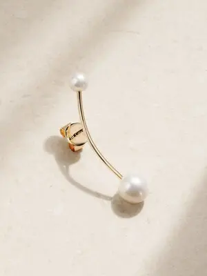 Sophie Bille Brahe Stella Eclipse 18-karat Pearl Single Earring