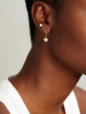 Sophie Bille Brahe Stella Eclipse 18-karat Pearl Single Earring