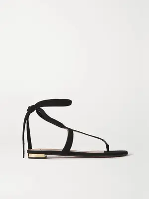 AQUAZZURA June Suede Sandals - Black