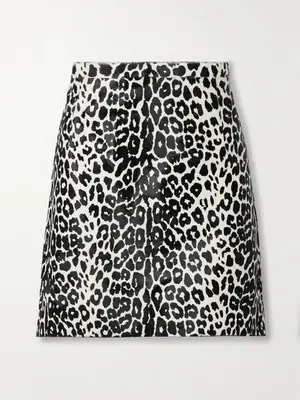 Michael Kors Leopard-print Calf Hair Mini Skirt