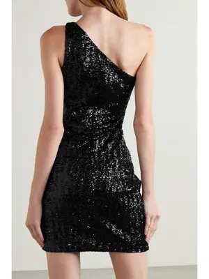 Michael Kors One-shoulder Sequined Mini Dress