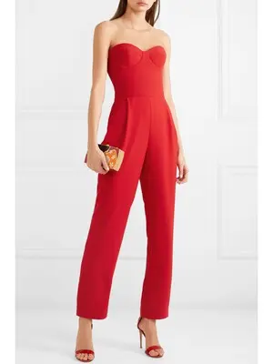 RASARIO Strapless Crepe Jumpsuit