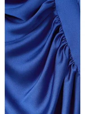 RASARIO Gathered Satin Midi Dress