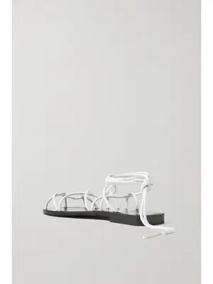 Khaite Lyon Leather Gladiator Sandals - White