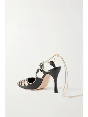 Manolo Blahnik Antero 105 Leather And Suede Pumps