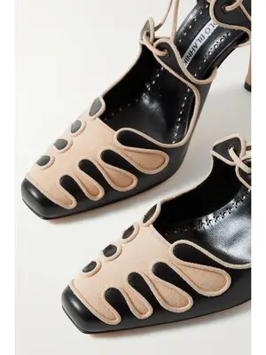 Manolo Blahnik Antero 105 Leather And Suede Pumps
