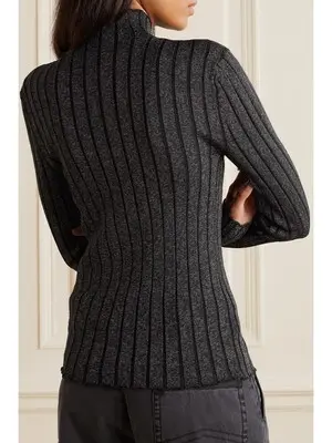 DION LEE Cutout Ribbed-knit Sweater