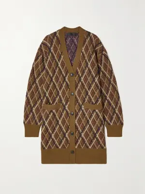 NILI LOTAN Cato Argyle Wool And Cashmere-blend Cardigan