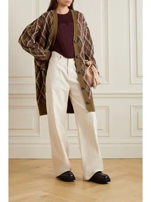 NILI LOTAN Cato Argyle Wool And Cashmere-blend Cardigan