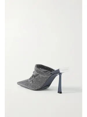 Benedetta Bruzziches Goliarda Crystal-embellished Chainmail Mules