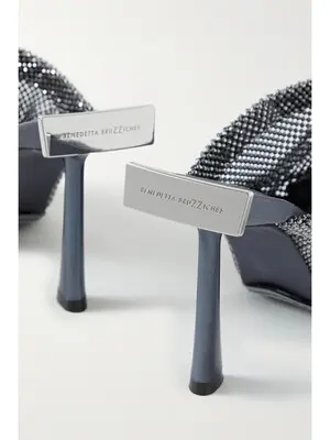 Benedetta Bruzziches Goliarda Crystal-embellished Chainmail Mules