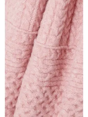 Nanushka Fina Cable-knit Wide-leg Pants