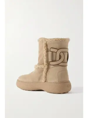 TOD'S Winter Gommini Shearling Ankle Boots - Neutrals