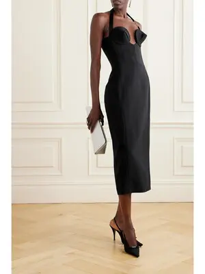 Versace Crepe Halterneck Midi Dress