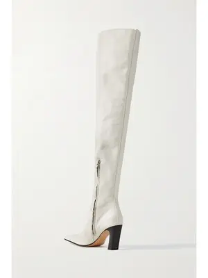 Khaite Marfa Leather Over-the-knee Boots - Neutrals