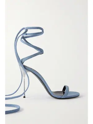SERGIO ROSSI Area Shibari Denim Sandals - Blue