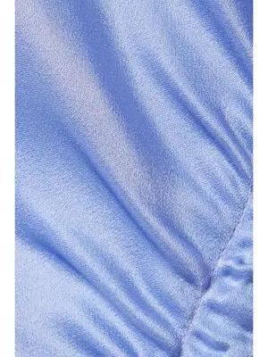 Lapointe Feather-trimmed Ruched Satin Gown