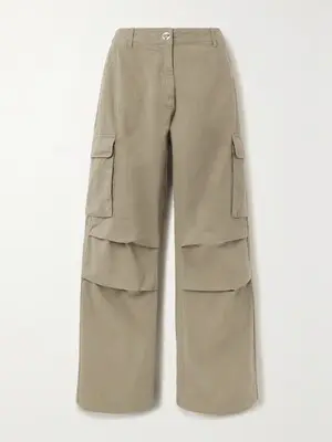 Coperni Cotton-twill Wide-leg Cargo Pants - Green