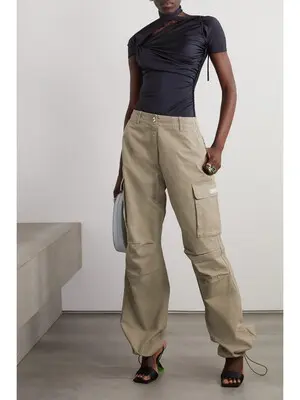 Coperni Cotton-twill Wide-leg Cargo Pants - Green