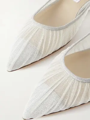 JIMMY CHOO Love Glittered Flats - Neutrals