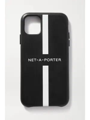 Net-a-porter The Daily Edited Printed Leather Iphone 11 Pro Case - Black