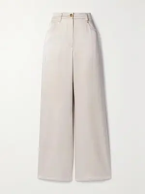Brunello Cucinelli Duchesse-satin Wide-leg Pants
