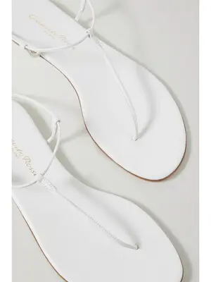 GIANVITO ROSSI Gwyneth Leather Sandals - White