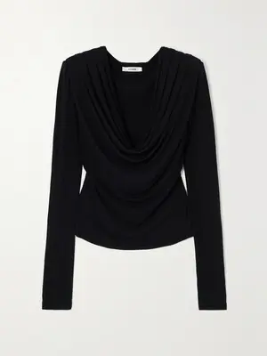 INTERIOR The Carla Draped Jersey Top