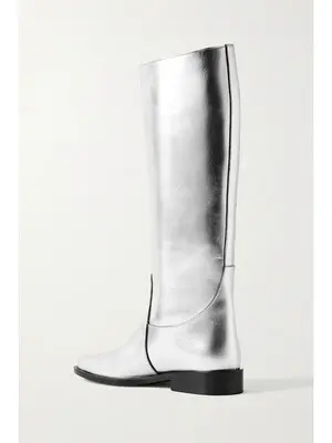 Khaite Wooster Metallic Leather Knee Boots
